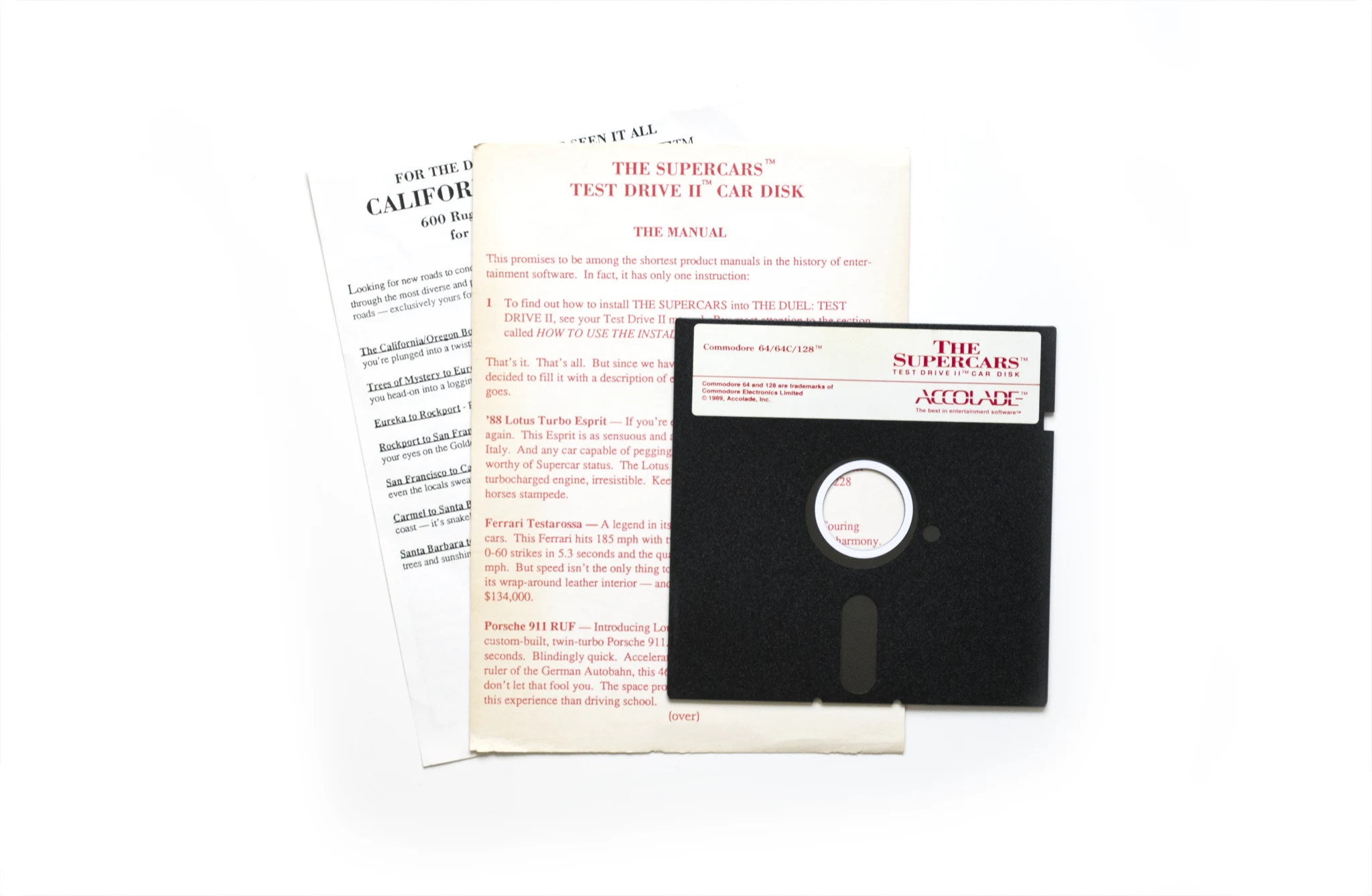 Big Box Collection: The Supercars: Test Drive II Car Disk (1989, C64, US)