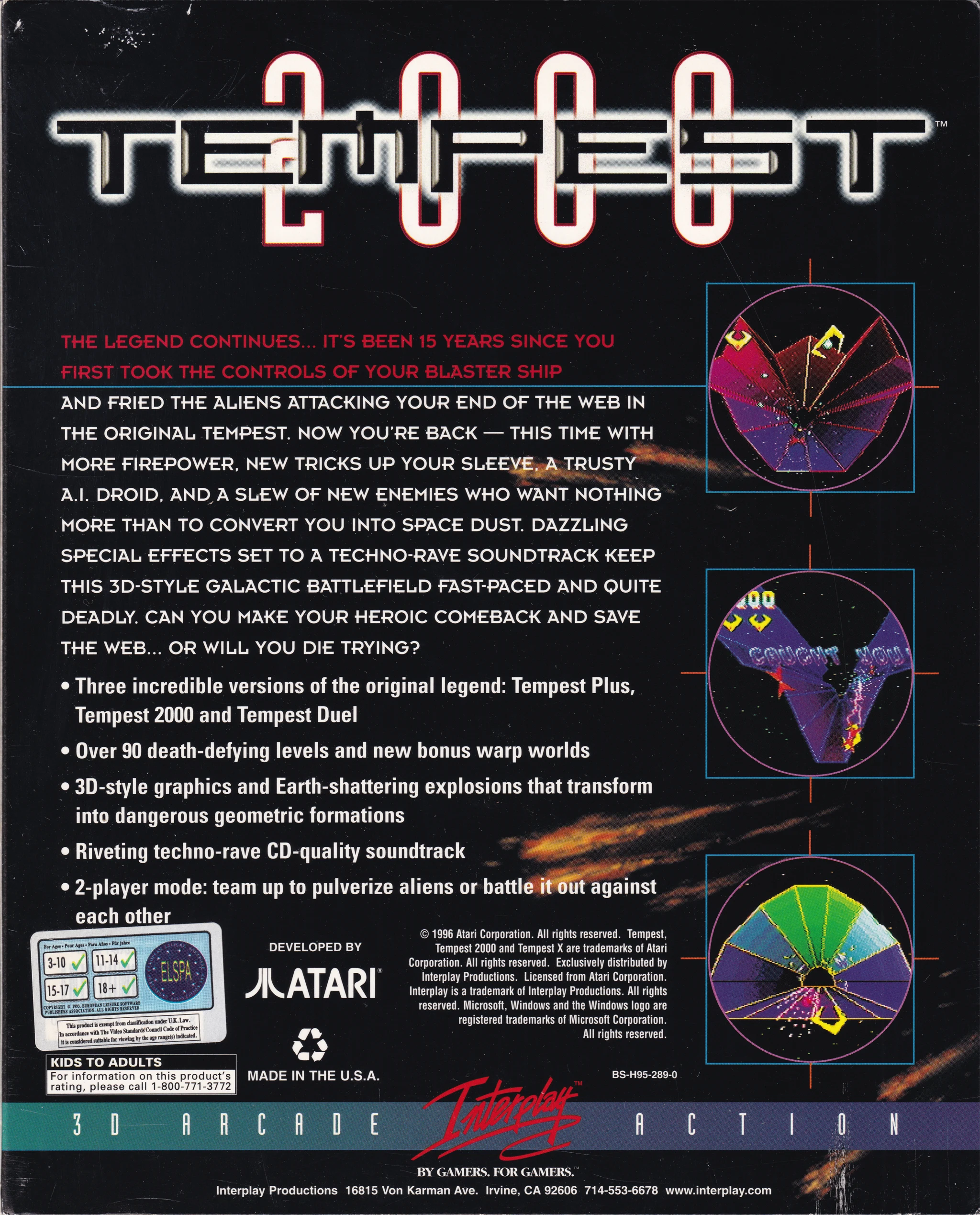 Big Box Collection: Tempest 2000 (1996, PC, US)